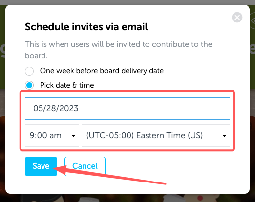 Scheduling Invites – Kudoboard