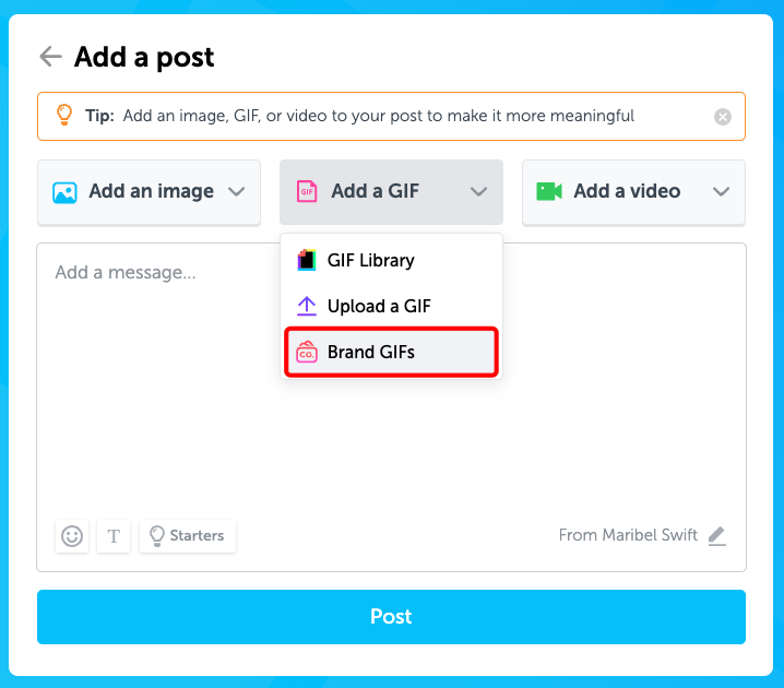 Brand Media: Adding Custom Images and GIFs – Kudoboard