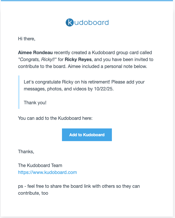 How do I invite contributors to my Kudoboard? – Kudoboard