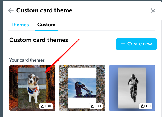 Can I create a custom eCard theme (card cover, background, envelope ...