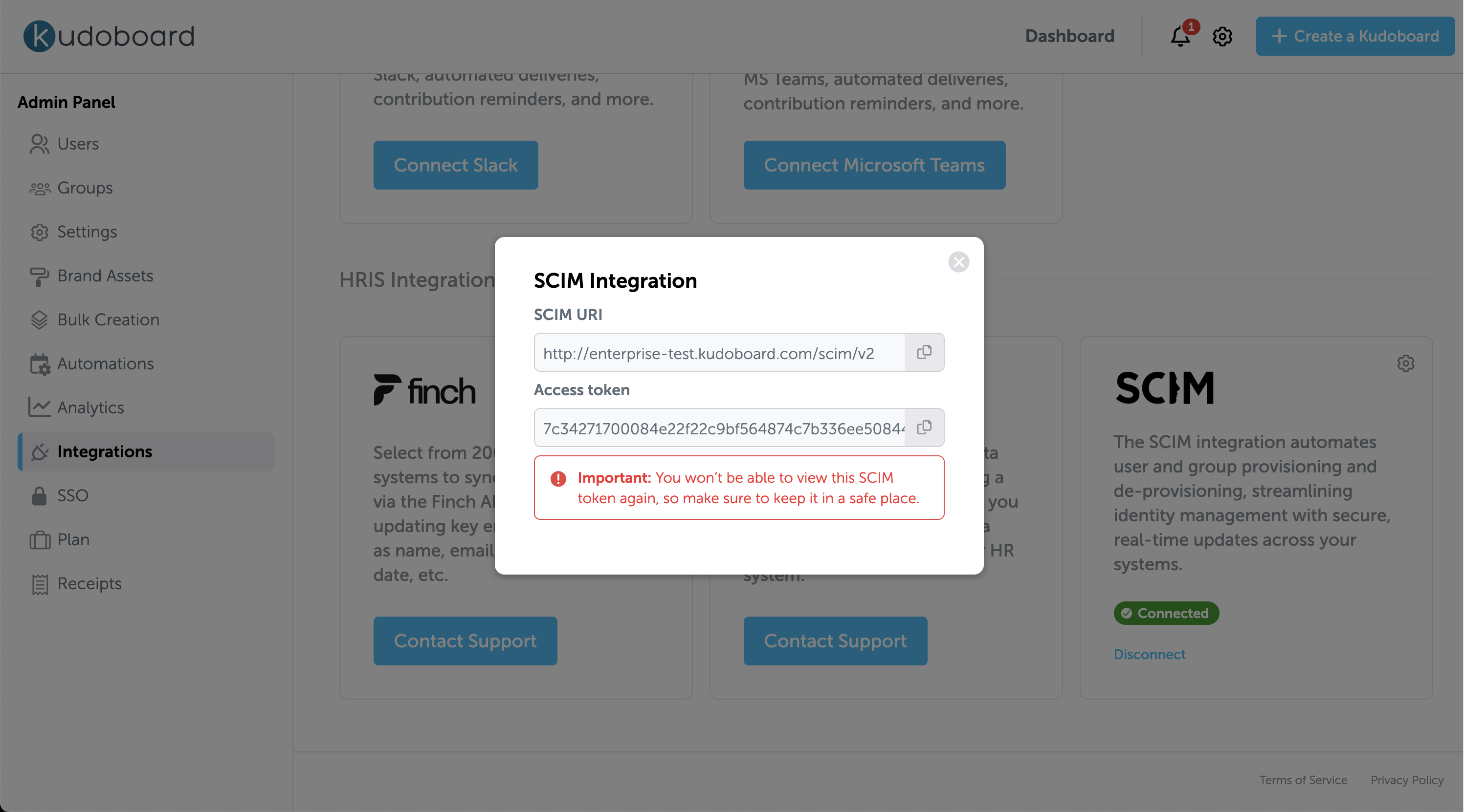 Okta → SCIM Integration Guide – Kudoboard